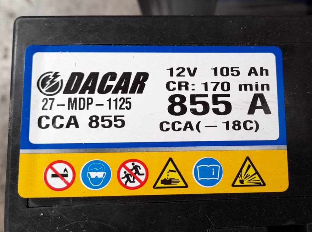 Batería Dacar 12V 105A 27-MDP-1000 Marina Ciclo Profundo - Yemin