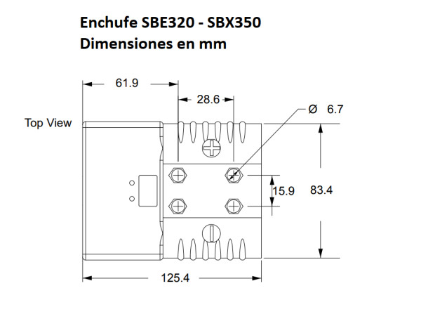 Conector Baterías Smh Sbx350 350a Gris C/pines De Señal Aux - Yemin