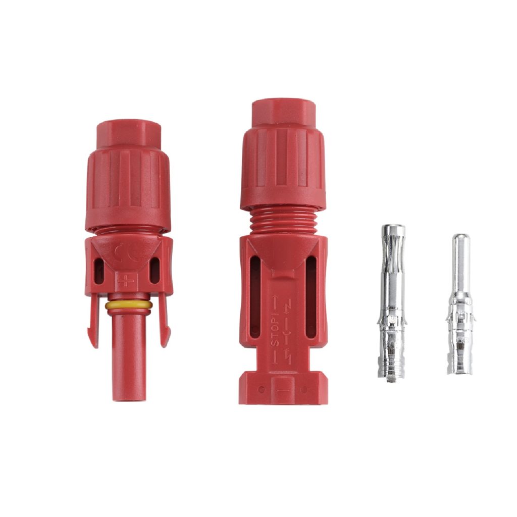 Conector MC4 set 10 pares - 5 rojos 5 negros más 2 llaves Spanner - Yemin
