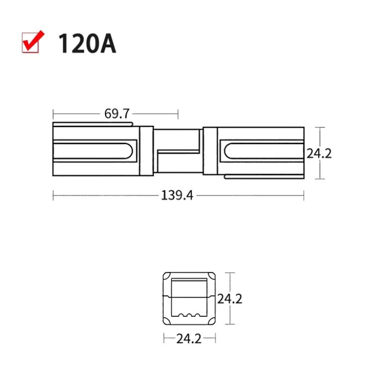 Conector Tipo Anderson 120A Unipolar Rojo Negro Par - Yemin